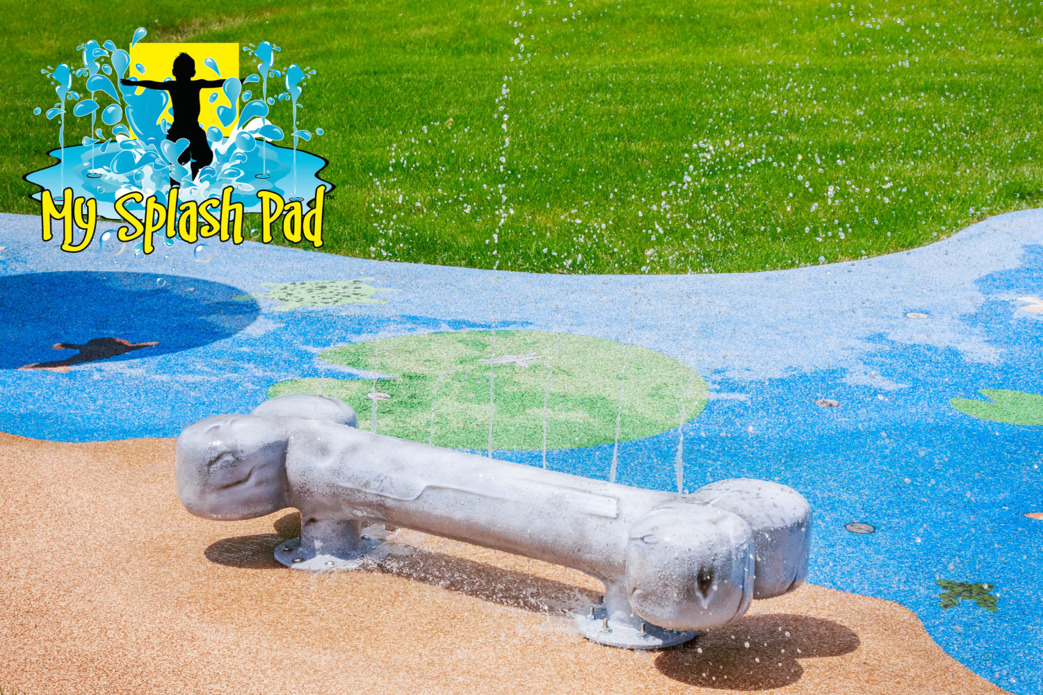 Dog Bone Water Play Feature by My Splash Pad